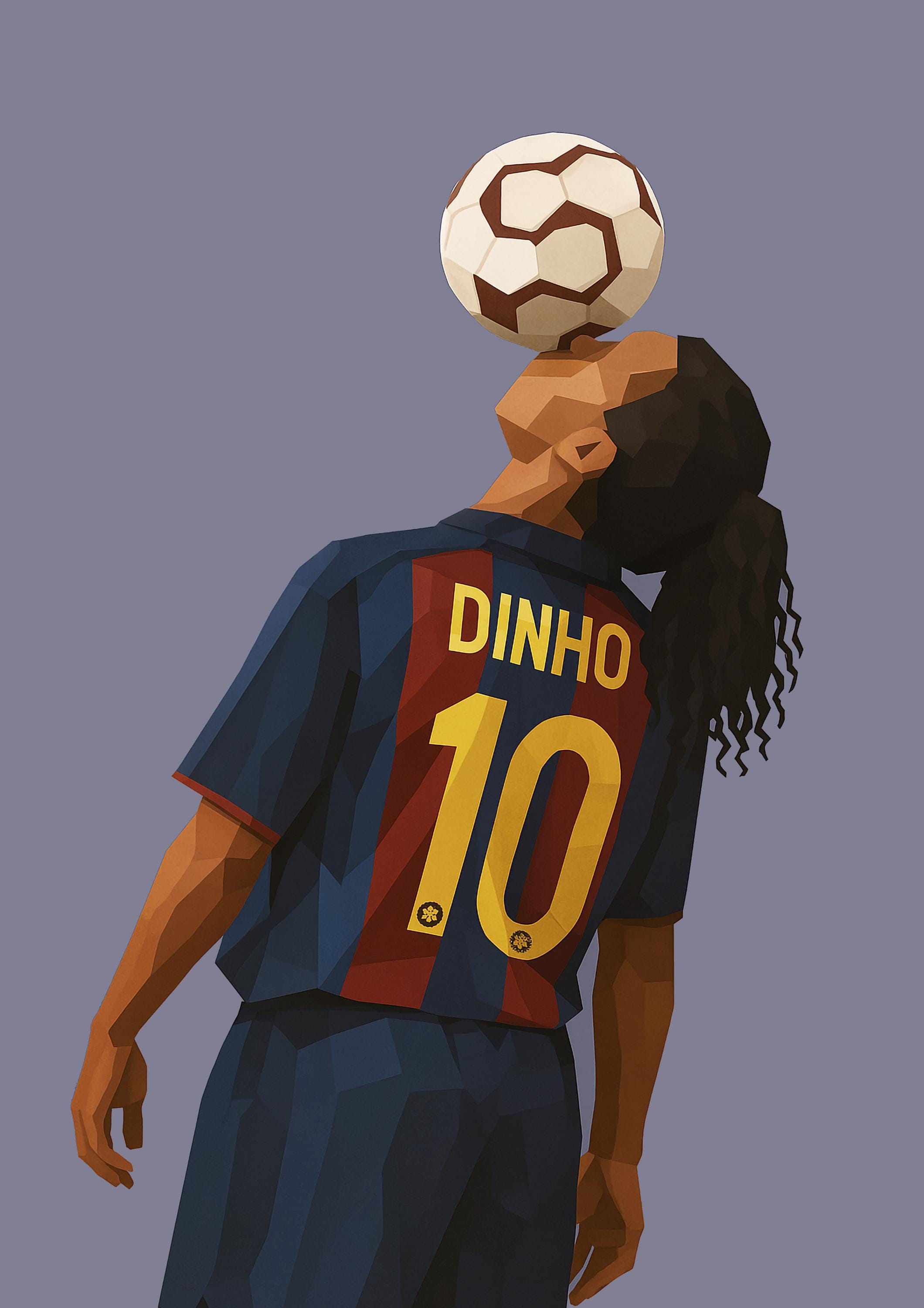 Dinho / Ronaldinho Vintage Digital Poster - Etsy