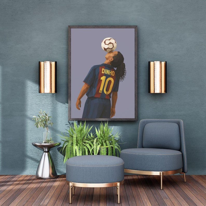 Dinho / Ronaldinho Vintage Digital Poster - Etsy