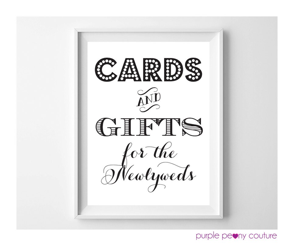 Printable Wedding Card and Gifts Table Cards Sign INSTANT - Etsy