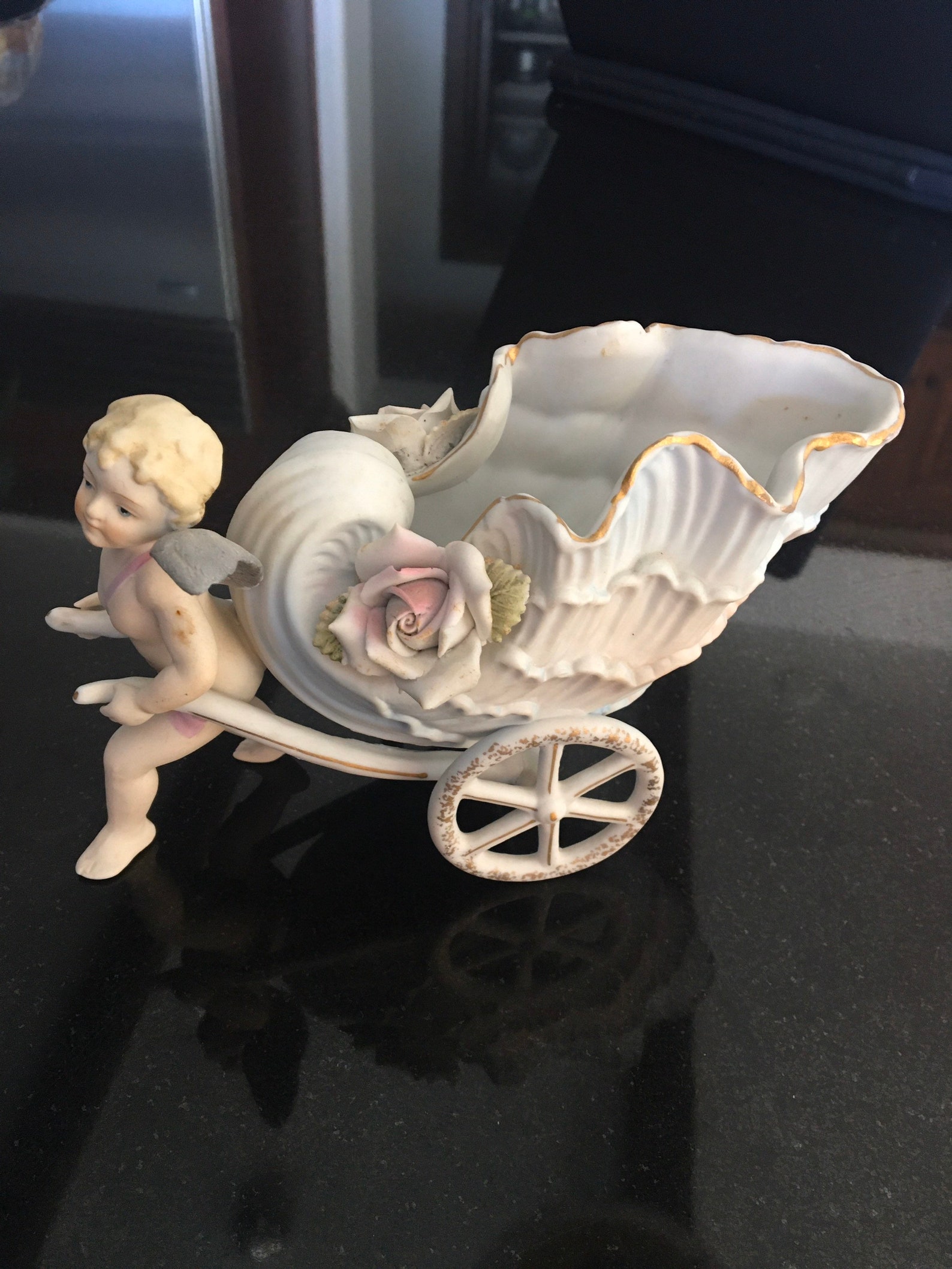 Angel Cherub Pulling Shell Chariot | Etsy