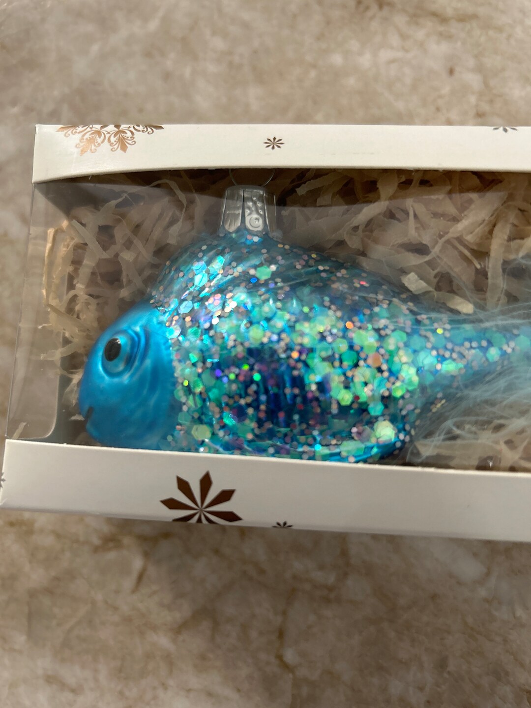 Hand Blown Glittery Fish Ornament NIB - Etsy