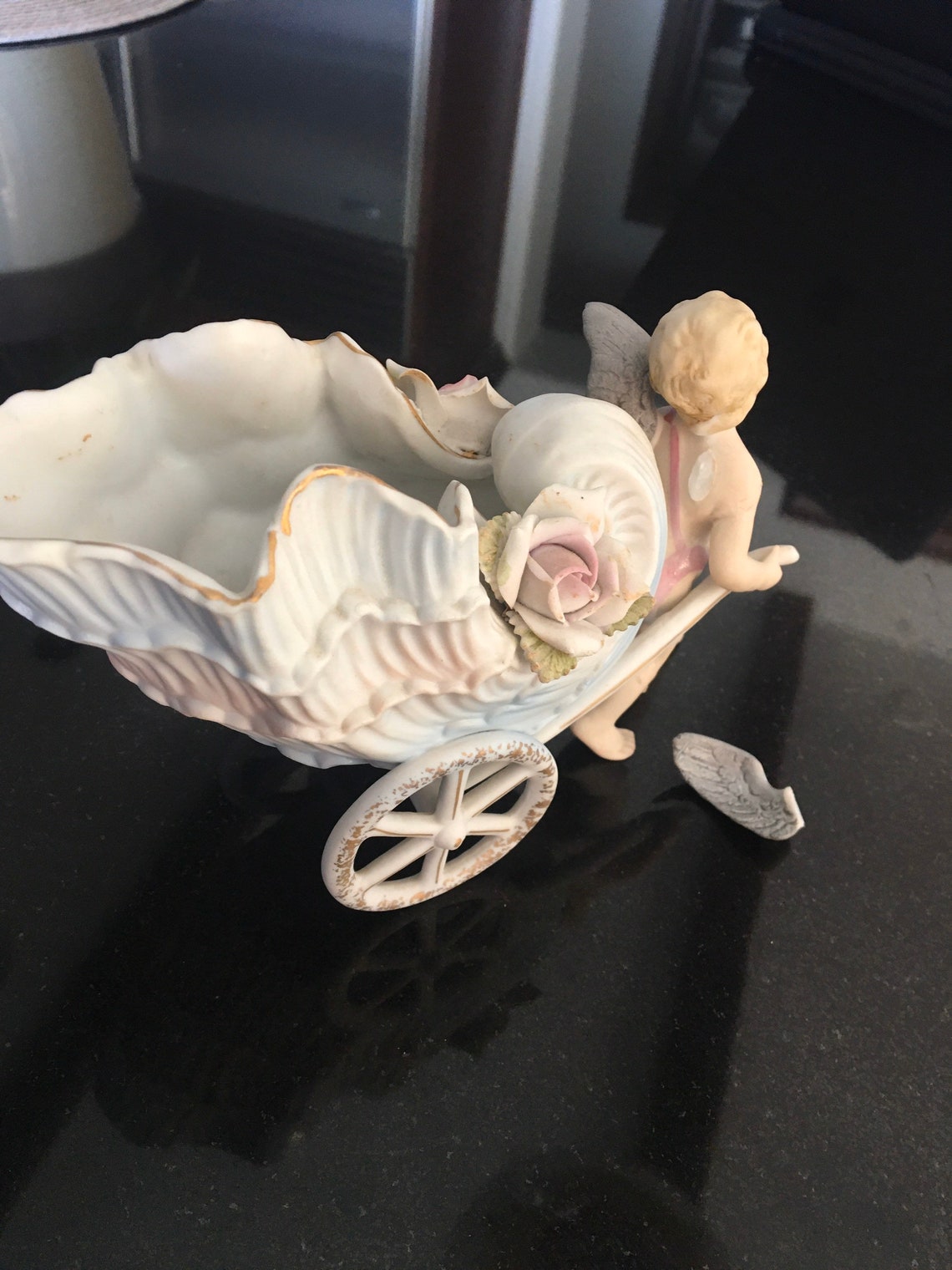 Angel Cherub Pulling Shell Chariot - Etsy