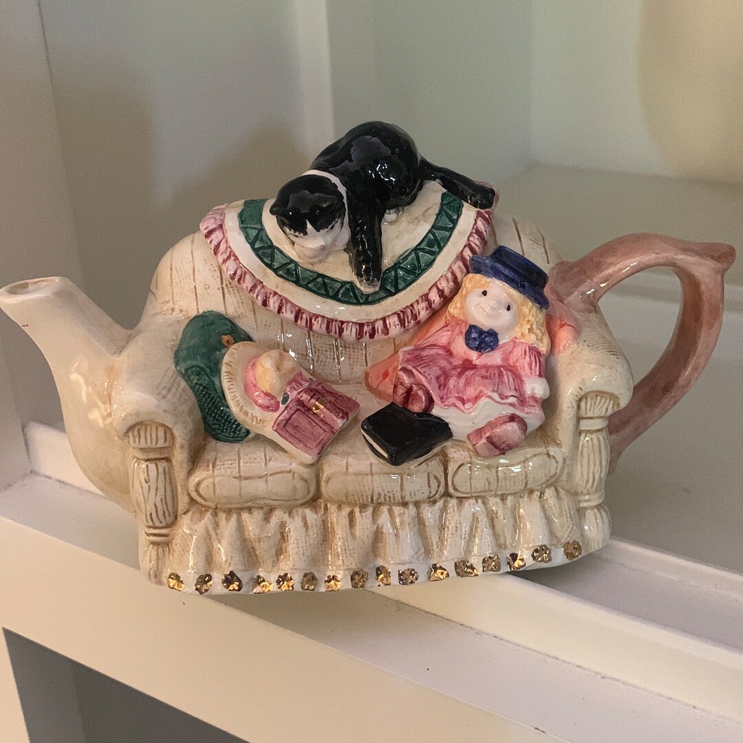 Mini Teapot With Kitten - Etsy