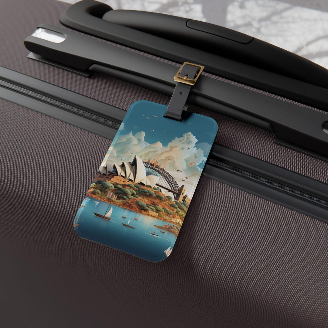 Australia Landmarks Luggage Tag, Personalized Travel Accessory, Floral ...