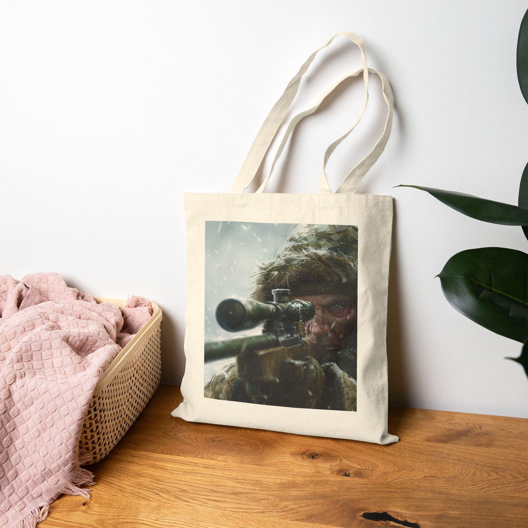 Snipers Scope Tote Bag, Tactical Cotton Bag, Outdoor Shopper, Hunting ...