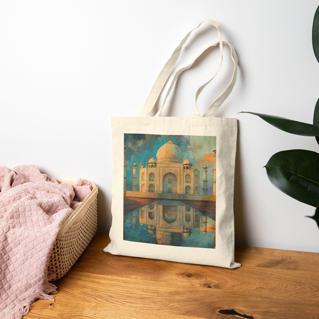 Taj Mahal Tote Bag, Eco-friendly Shopping Bag, Gift for Travelers, Art ...