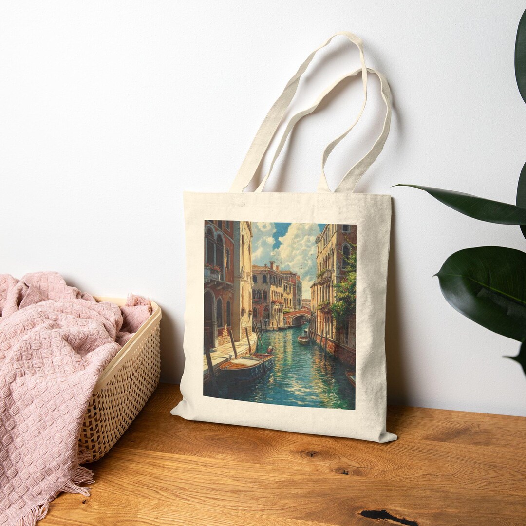 Venice Canals Tote Bag - Venice Scene, Eco-friendly Shopping, Beach Bag ...
