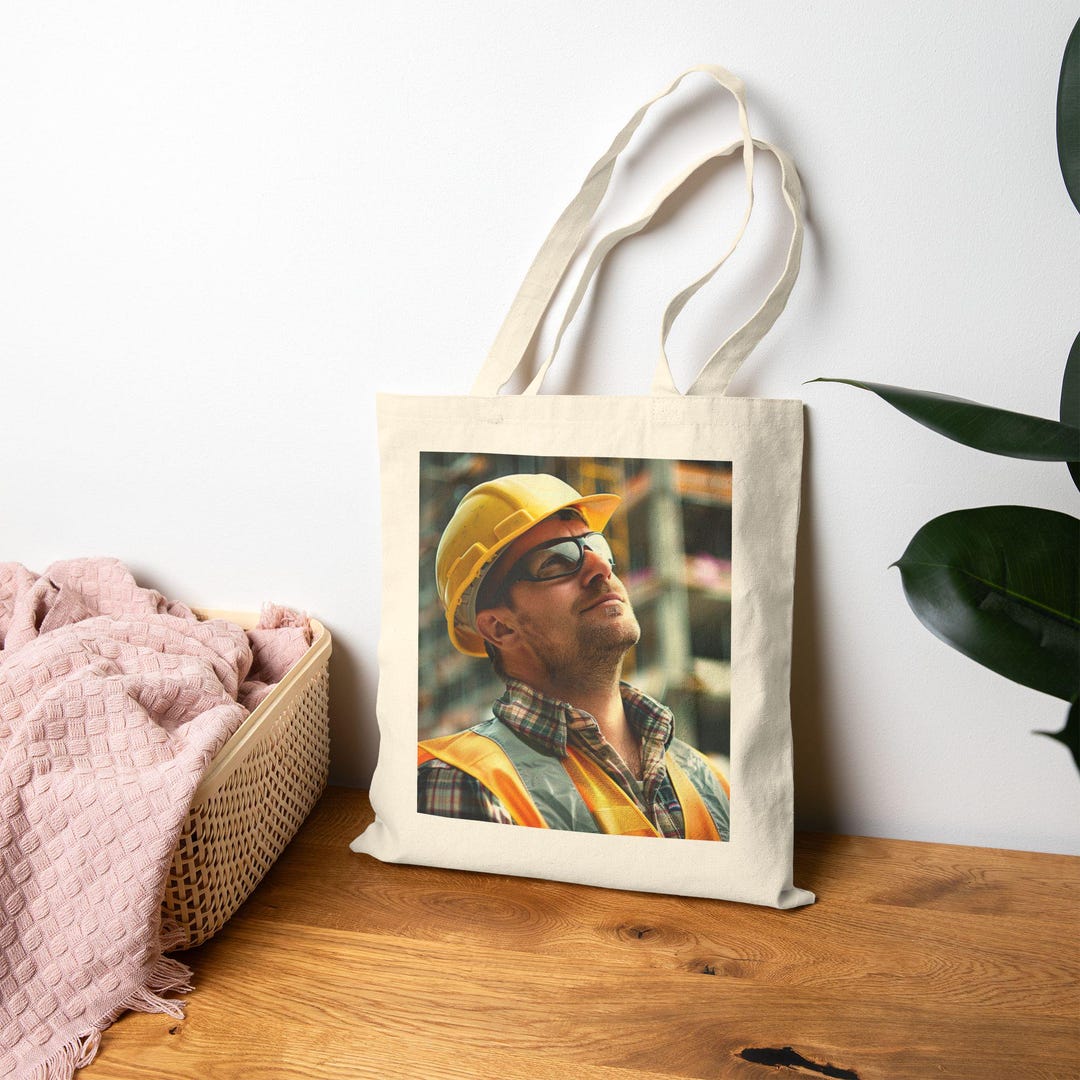 Construction Worker Tote, Eco-friendly Shopping Bag, Durable Carry-all ...