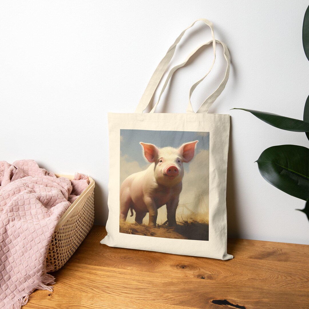 Pigs Tote Bag, Eco-friendly Shopping Bag, Farm Animal Lover Gift, Beach ...