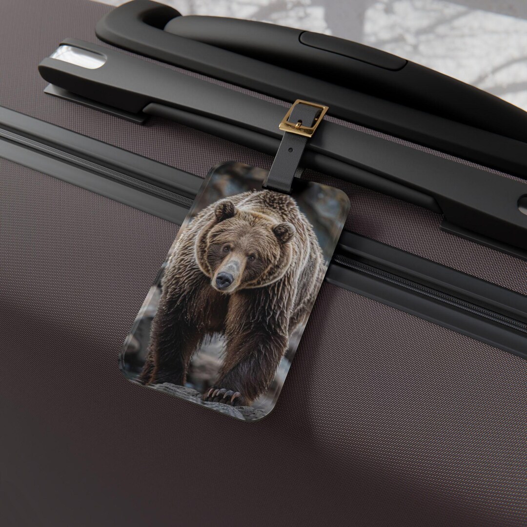 Grizzly Bear Luggage Tag, Wildlife Travel Accessory, Nature Lover Gift ...