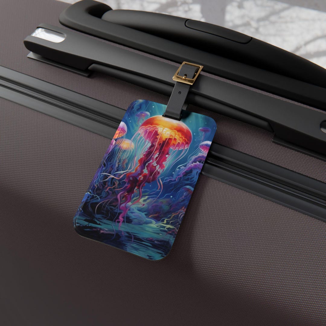 Jellyfish Jamboree Luggage Tag, Travel Accessory, Personalized Gift ...