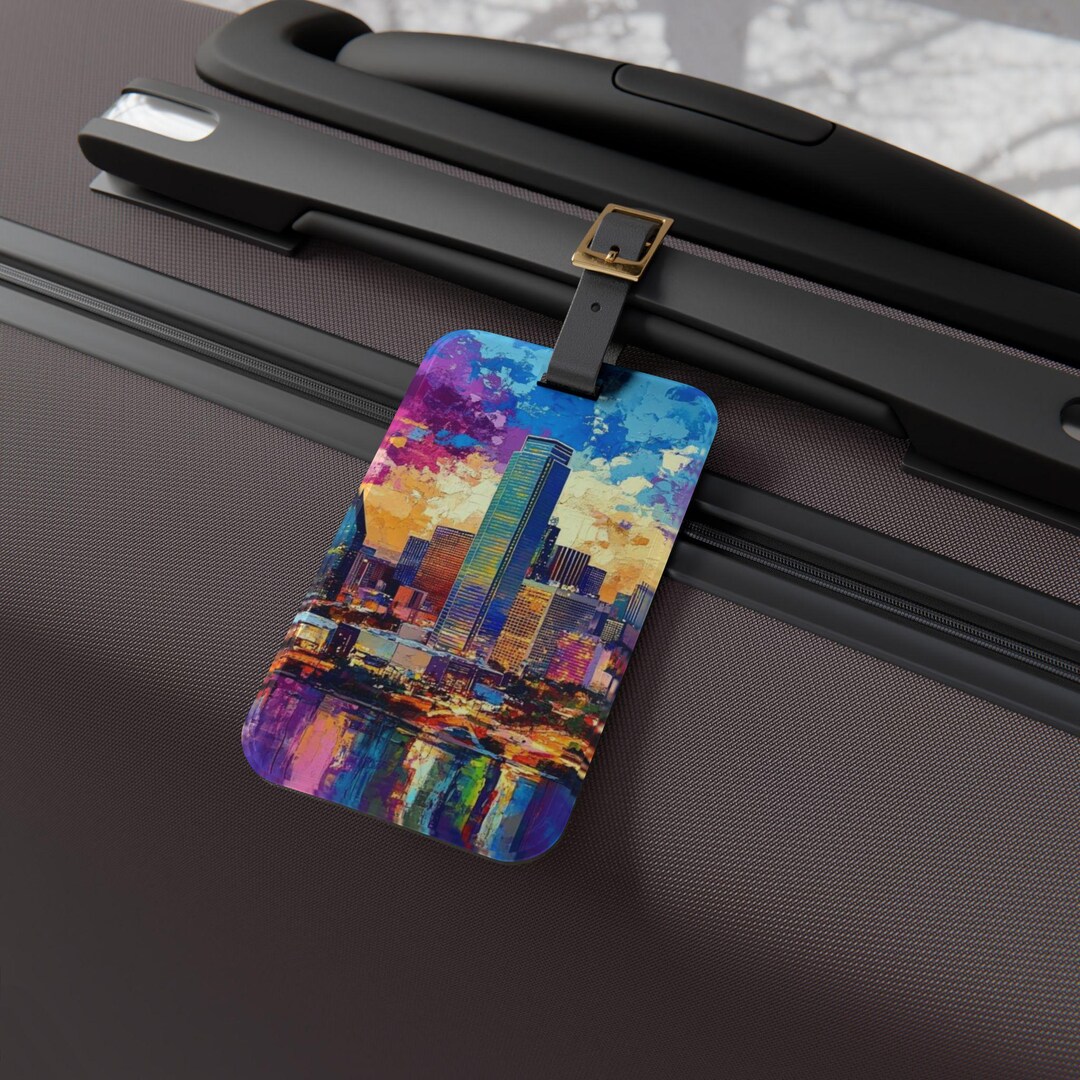 Dallas Skyline Luggage Tag, Vibrant Travel Accessory, Perfect for ...