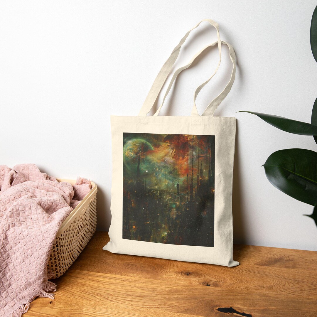 Enigma City Tote Bag | Artistic Canvas Bag for Eco-friendly Shopping ...