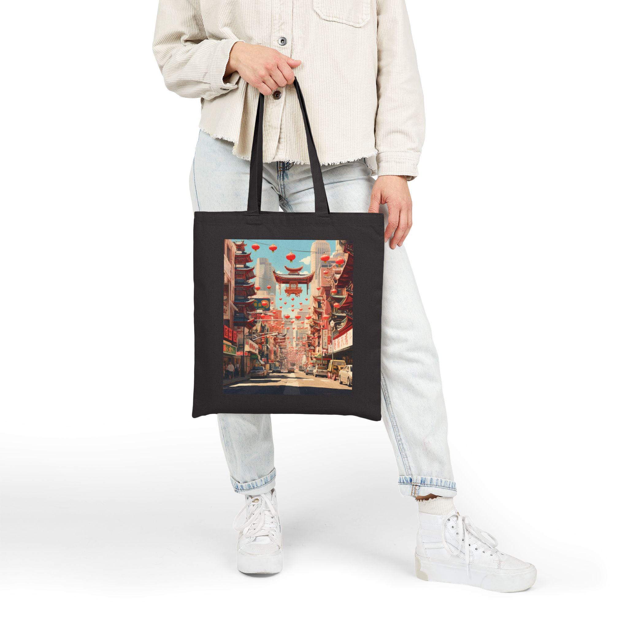 Chinatown Tote Bag, Eco-friendly Shopping Bag, Art Print Tote, Casual ...