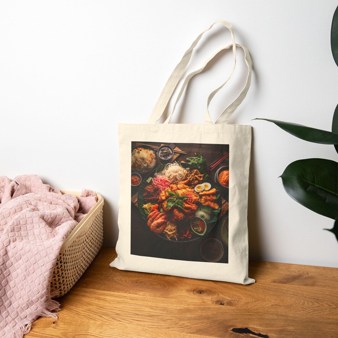 Singapore Food Tote Bag | Eco-friendly Market Bag, Grocery Tote ...