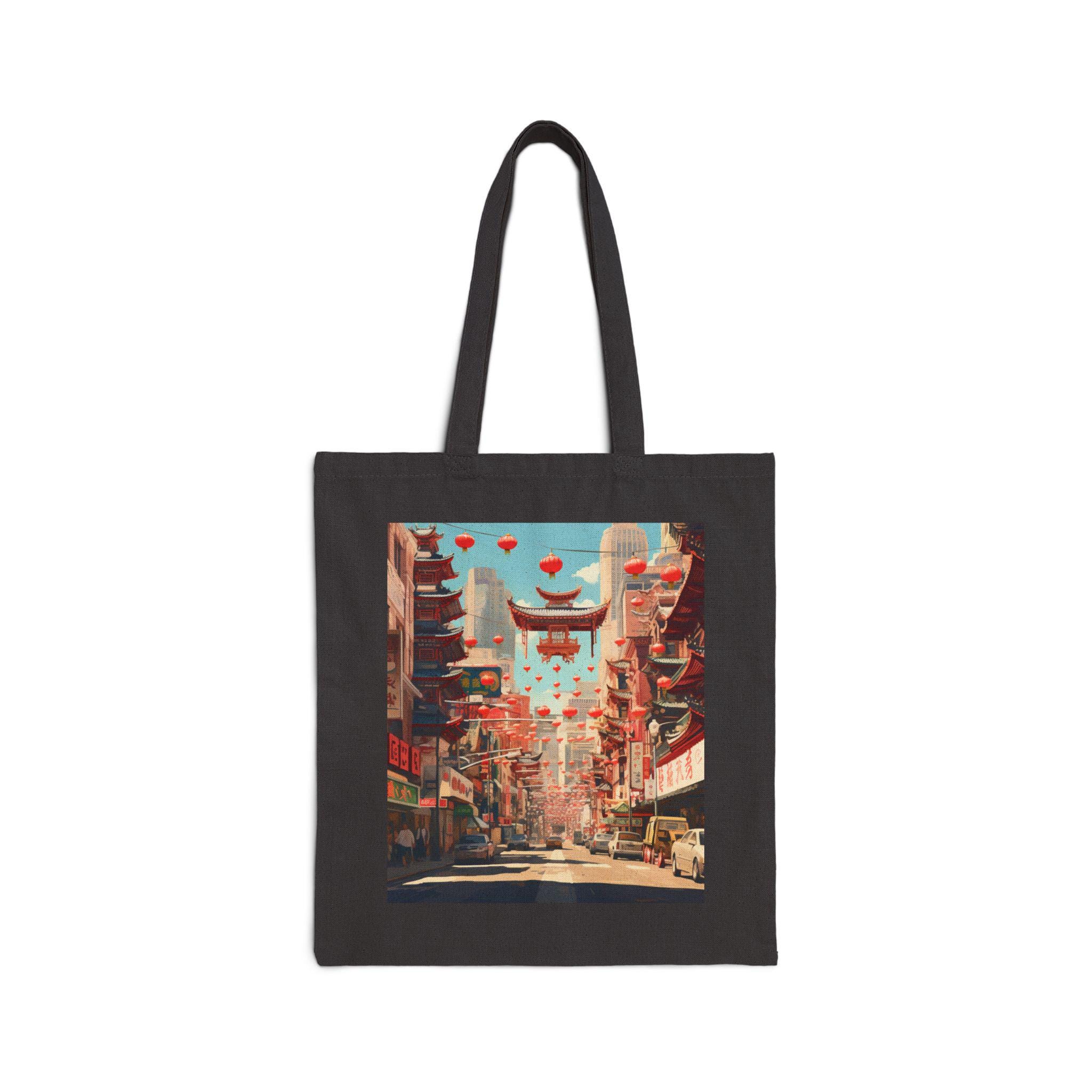 Chinatown Tote Bag, Eco-friendly Shopping Bag, Art Print Tote, Casual ...