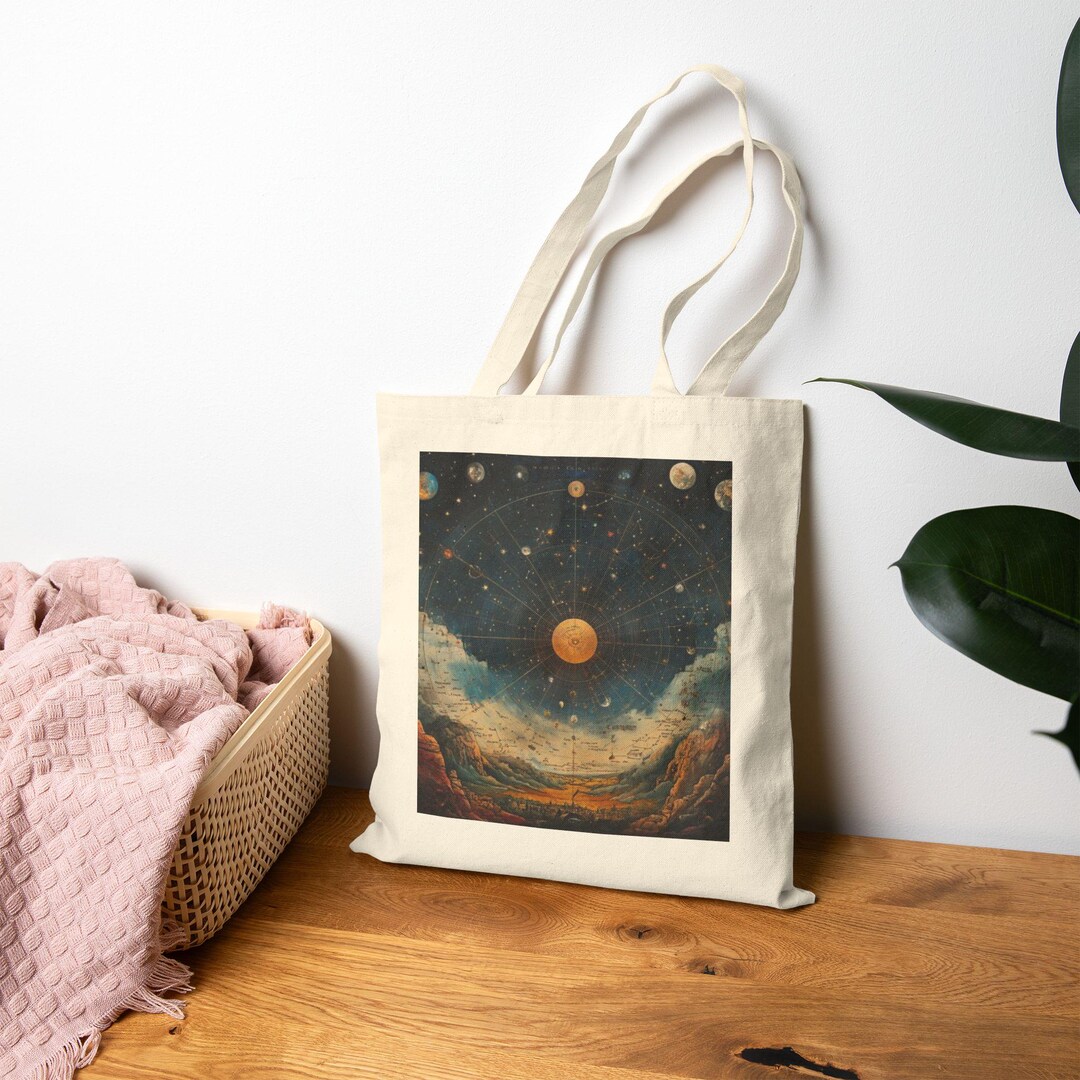 Celestial Codex Tote Bag | Starry Night Shopping Bag, Celestial Art ...