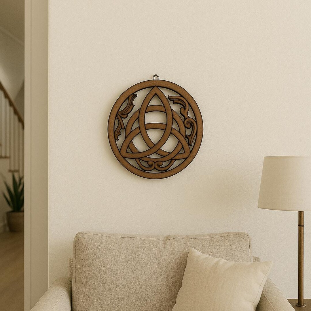 Wooden Celtic Knot Wall Hanging Triquetra 12" | Celtic Decor ...