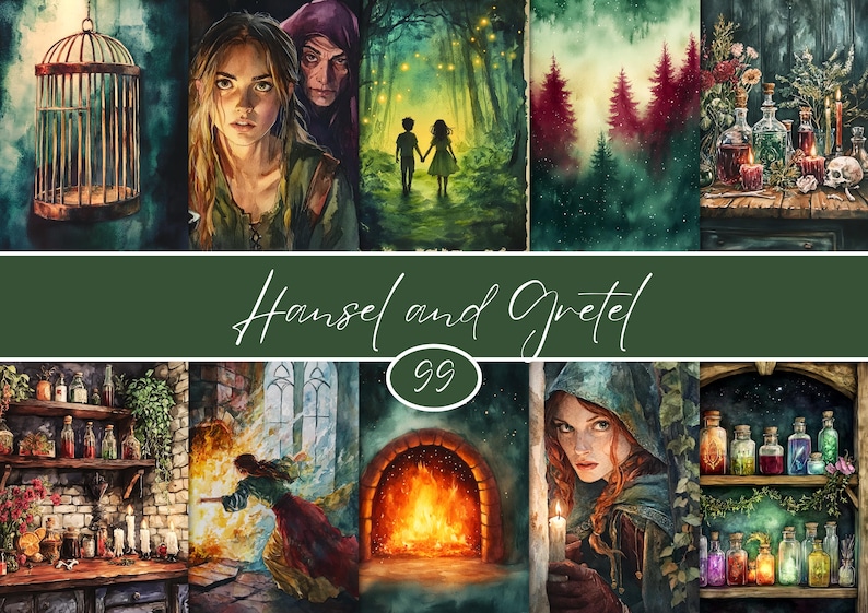 Hansel and Gretel Junk Journal Kit: Vintage Storybook Ephemera (digital ...