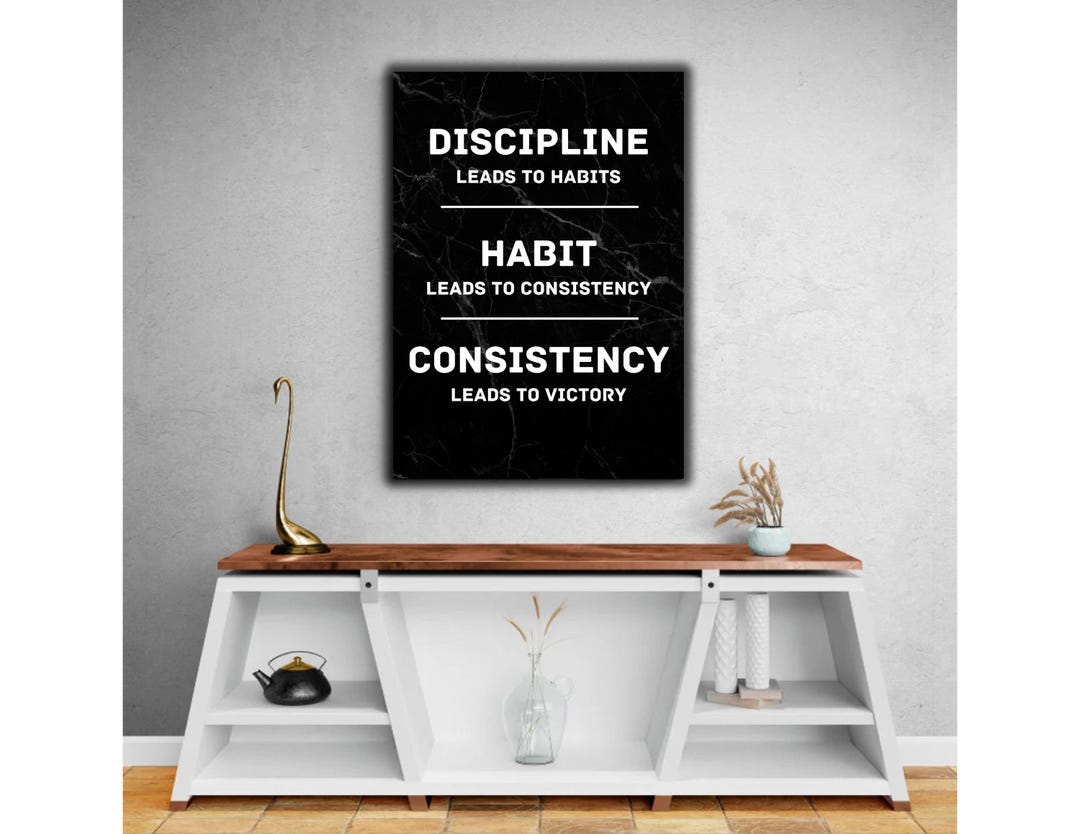 Discipline Habits Consistency Poster – Motivational Quote Wall Art ...