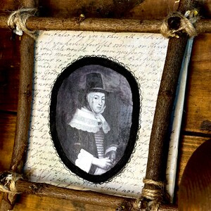 Lashed Frame Pilgrim Lady 8x8 Inches, by Christine Lefever - Etsy