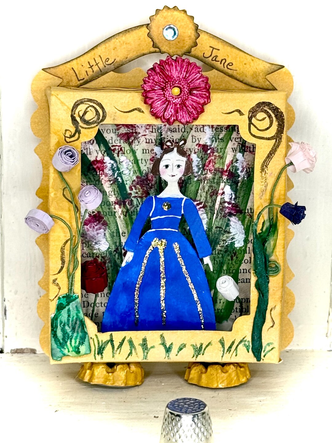 Shadowbox, Card Stock, 3 X 5 Inch, Hand Painted Little Jane in Dark ...