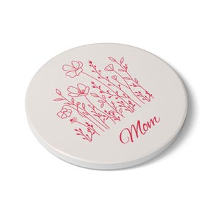 Floral Mom Ceramic Coaster | Thoughtful Gift for Moms | Home Decor ...