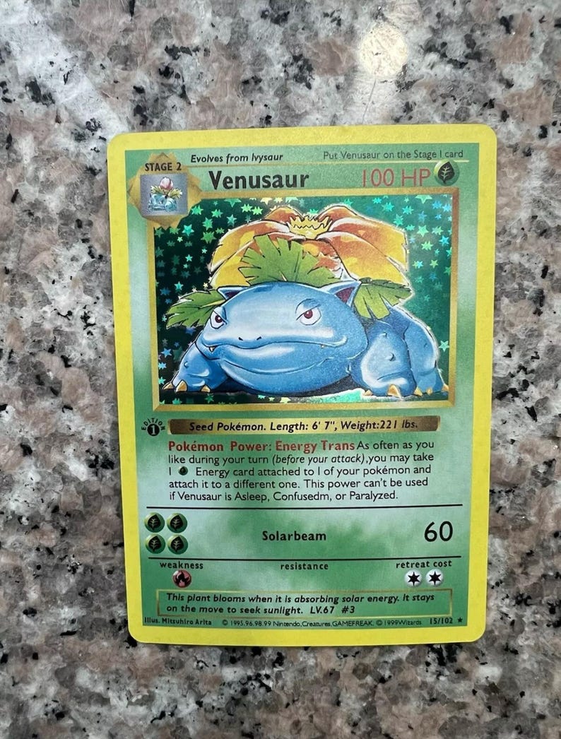 Custom First Edition Holo Charizard Blastoise Venusaur Original 151 - Etsy