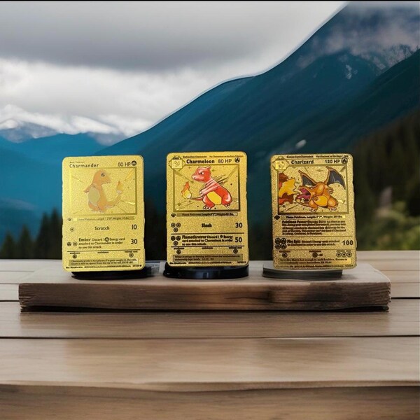 Gold Charizard Cards - Etsy