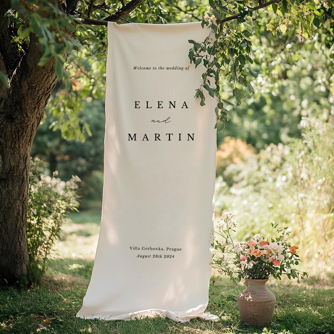 Modern Wedding Welcome Sign, Fabric Sign, Wedding Fabric Welcome Sign ...