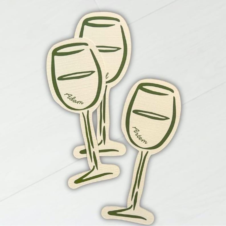 Editable Wine Glass Name Cards Template | Cricut & Silhouette ...
