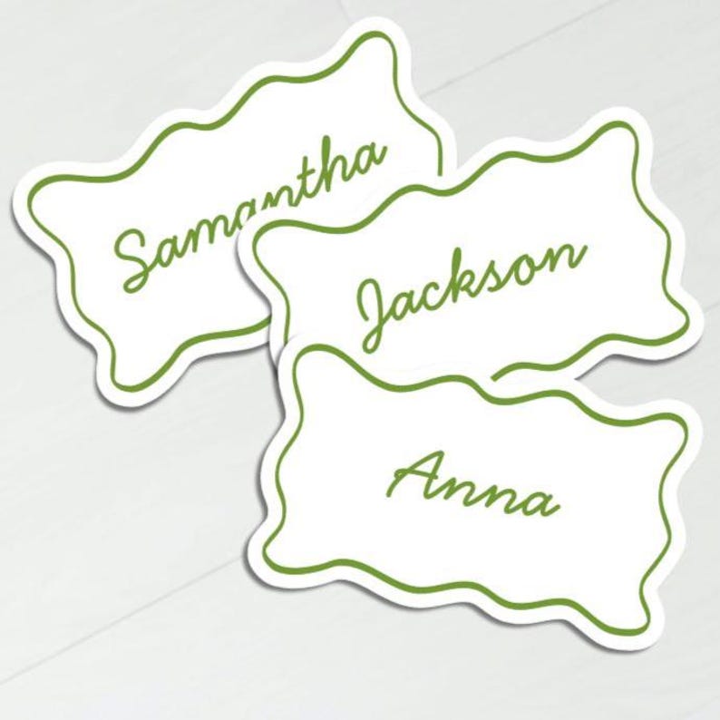 Editable Wavy Name Cards Template | Cricut & Silhouette Compatible ...