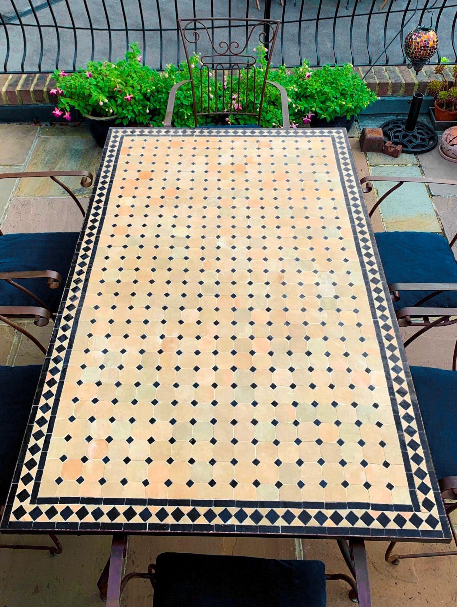 Handmade Rectangular Mosaic Table for Outdoor and Indoor - Etsy