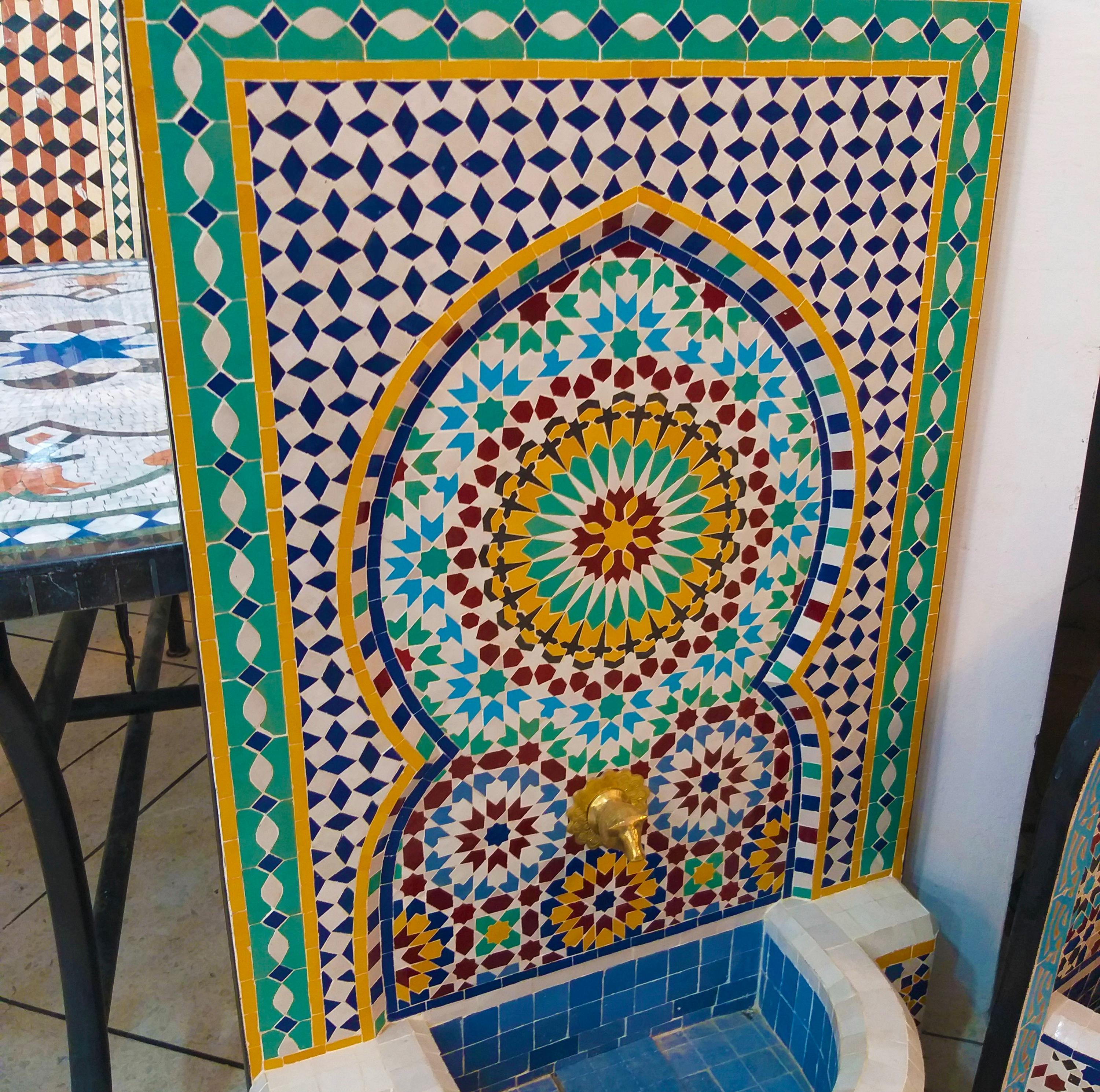 Handmade Moroccan Mosaic Tile Fountain, Indoor/outdoor Water Feature - Etsy