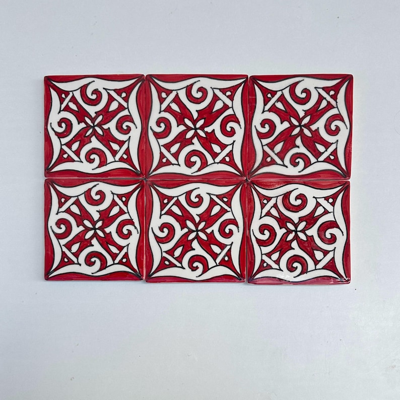 Modern Moroccan Zellige - Handmade Square Tiles - 4 Inch Bathroom Deco ...