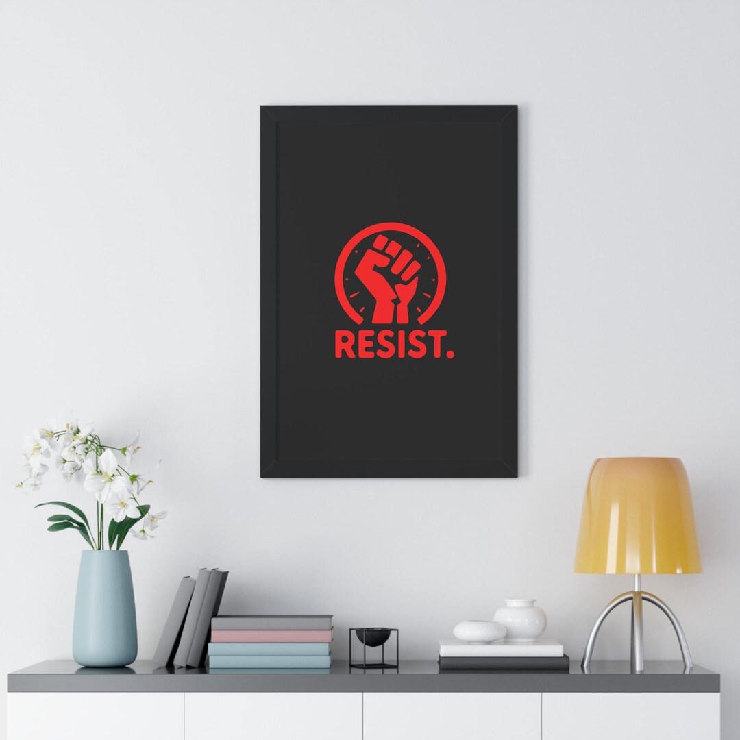 Framed Vertical "resist" Poster - Etsy