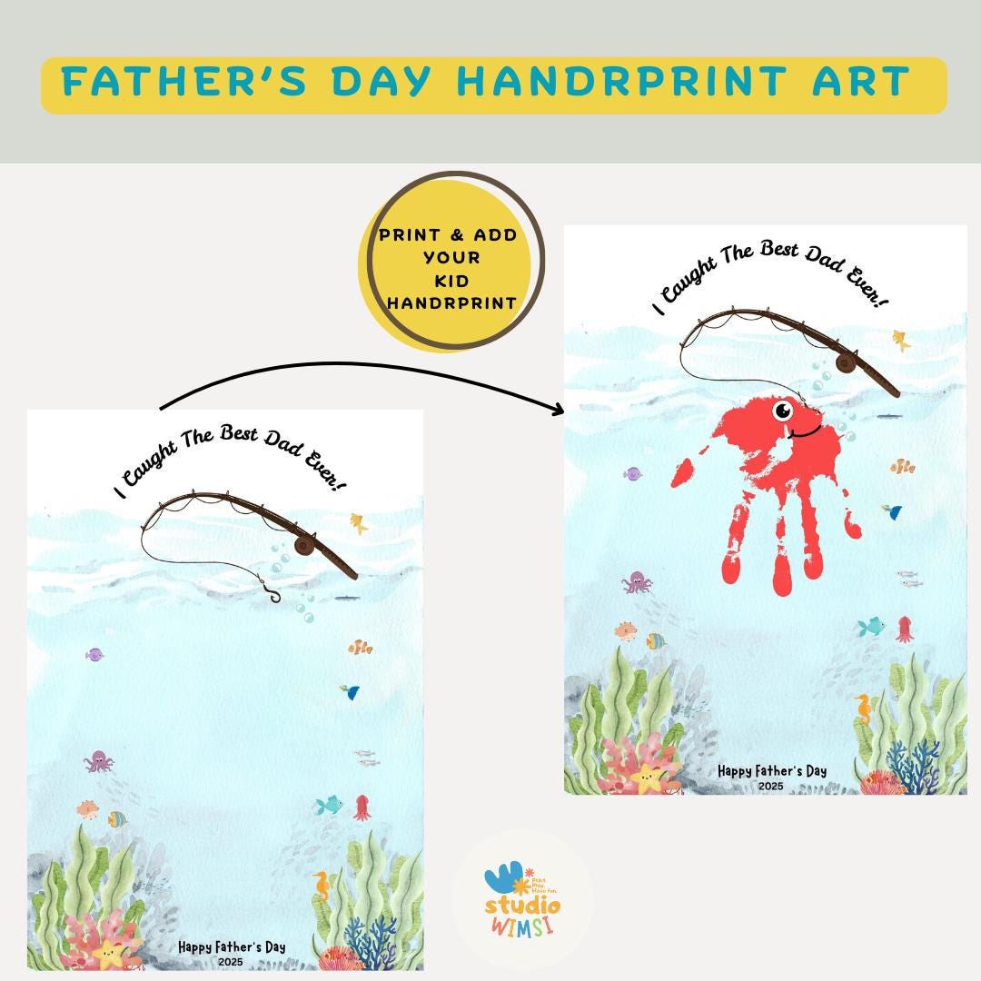 Father’s Day Handprint Craft | Printable Gift for Dad | Best Dad Ever ...