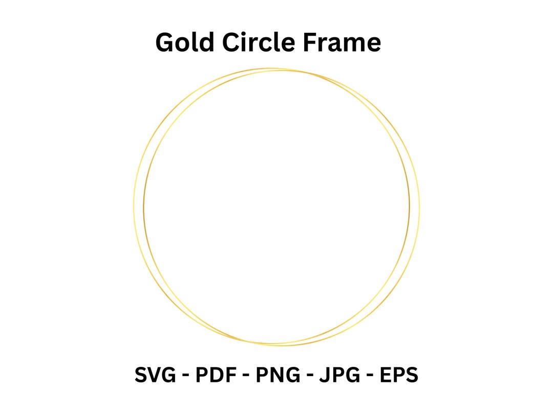Circle Gold Frame, Wedding Invite, Announcement, Pretty Frame for ...