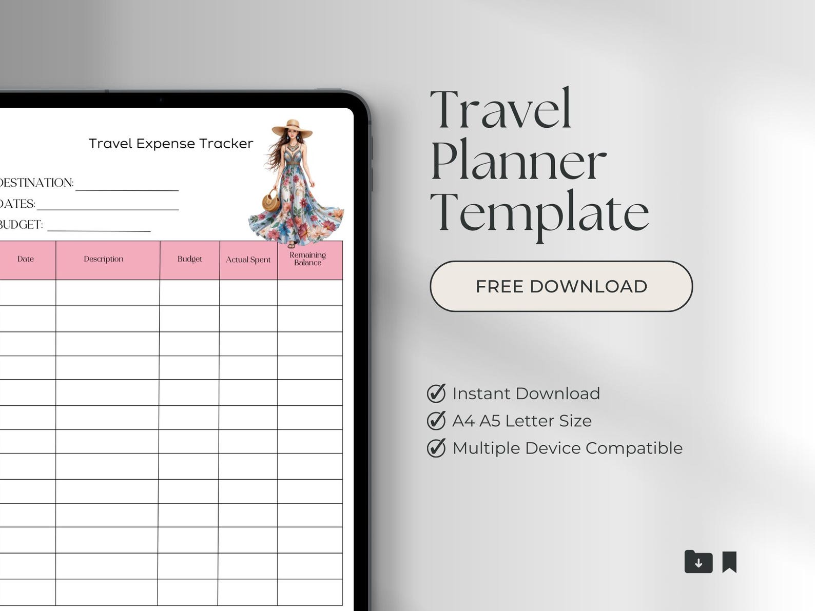 Printable Travel Expense Tracker PDF | Vacation Budget Sheet | Travel ...