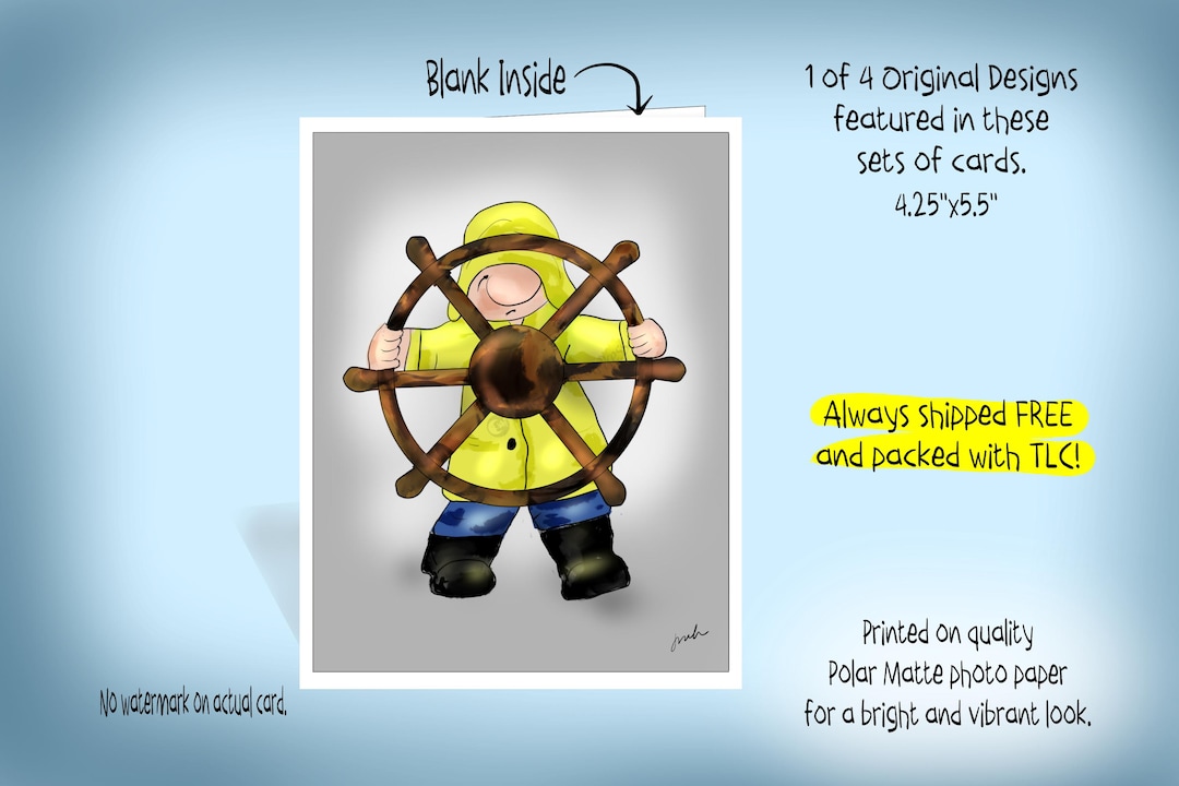 Fisherman Note Card Set, Birthday Card, Thank You Card, Thinking of You ...