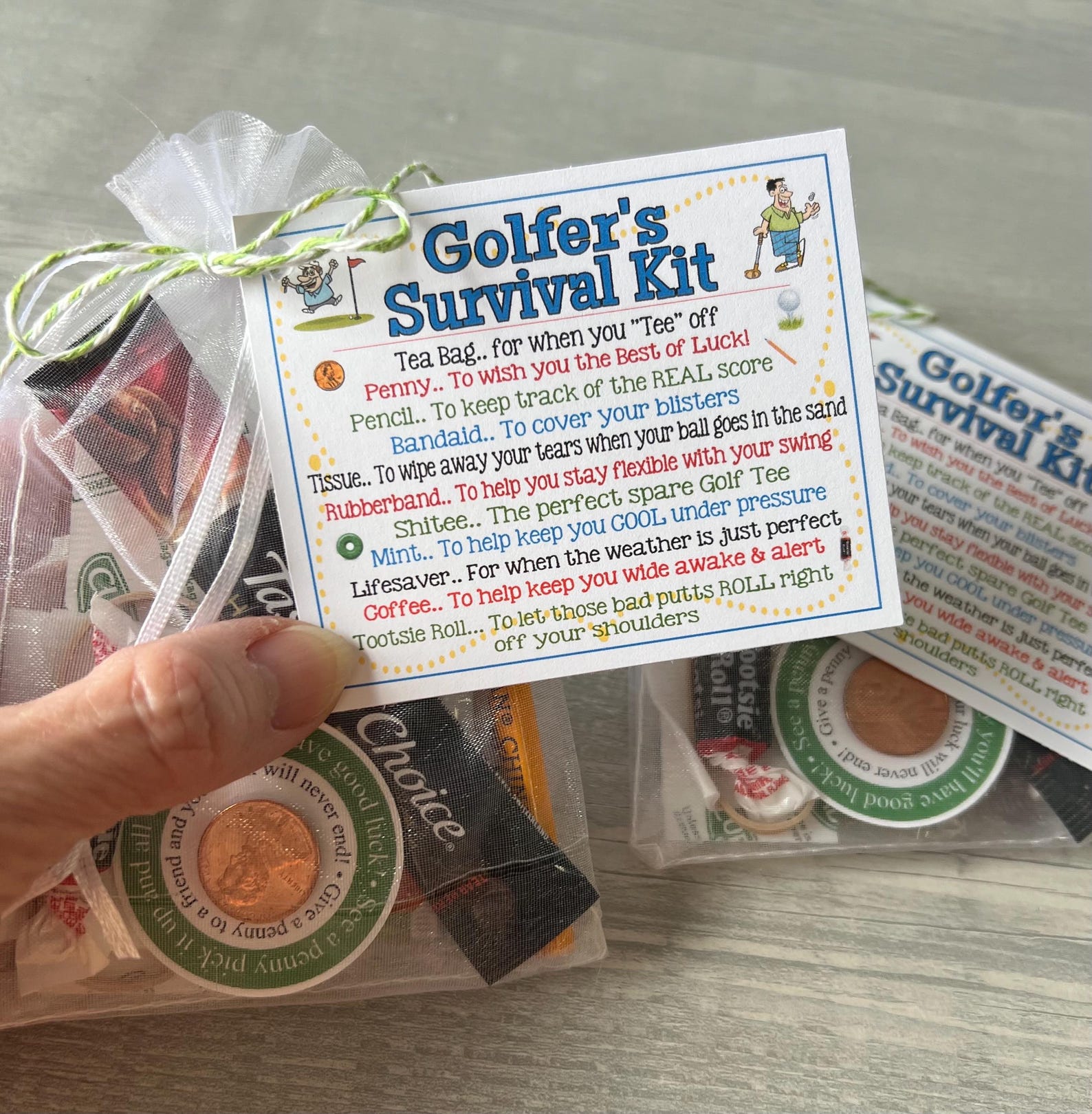 GOLFER'S SURVIVAL KIT - Golfing Tournament, Fundraiser Gift Goody Bags ...