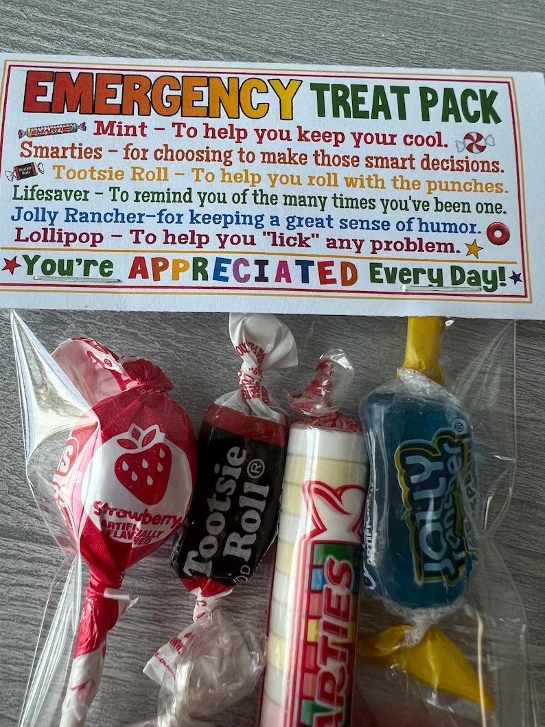 EMERGENCY Treat Pack - Sweet Thoughts Goodie Bag, Team, Appreciation ...