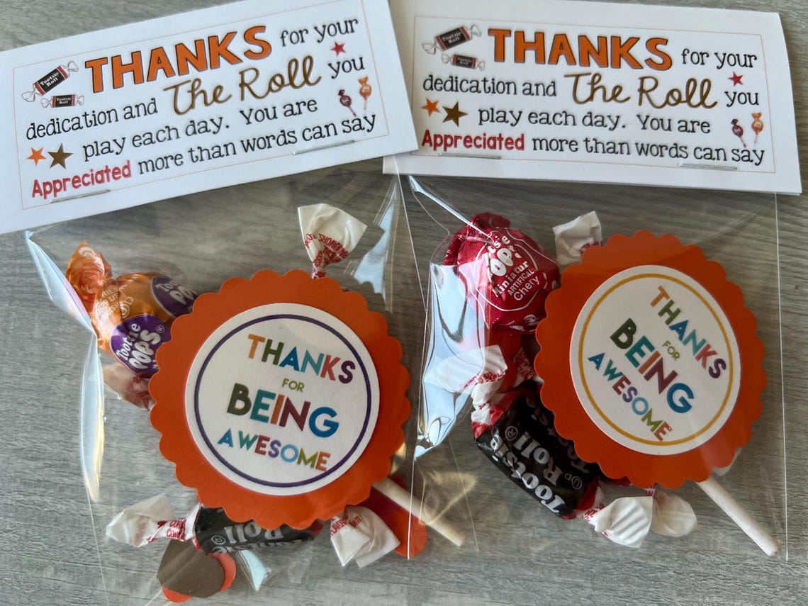 THANKS for Your Dedication & Roll You Play- Sweet Thoughts Goody Bags ...