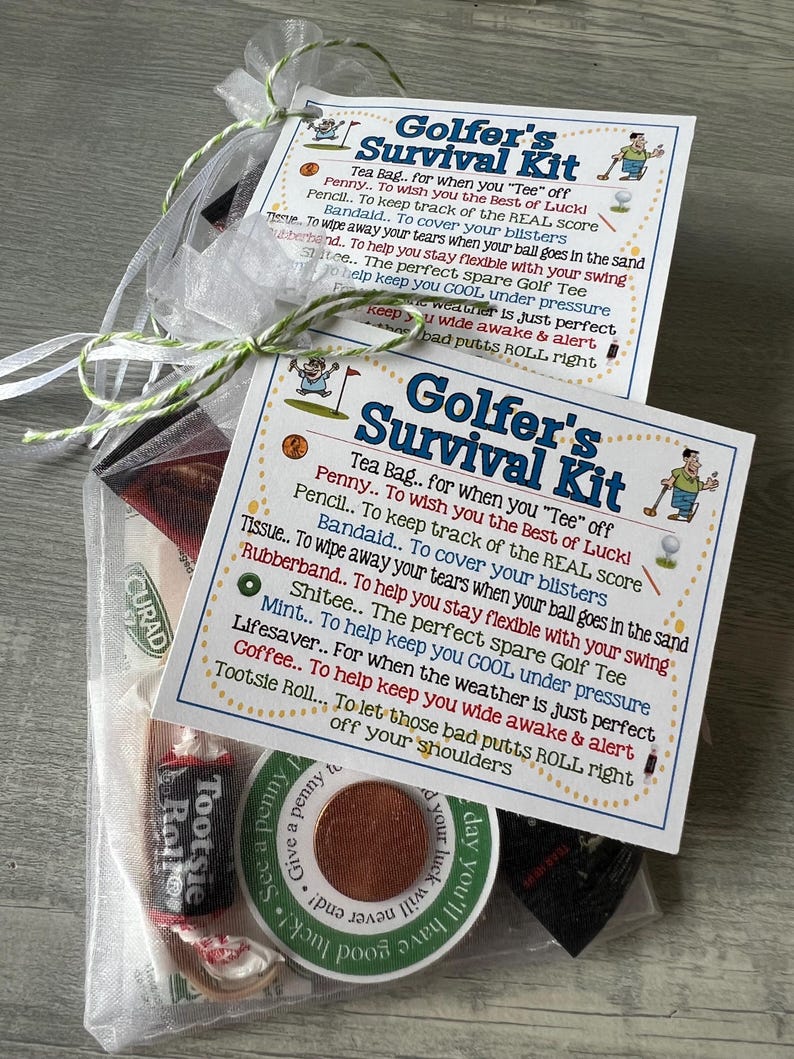 GOLFER'S SURVIVAL KIT - Golfing Tournament, Fundraiser Gift Goody Bags ...