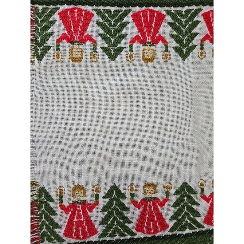 3 Vintage Scandinavian Christmas Runner Red Lucia Girls Trees Nordic ...