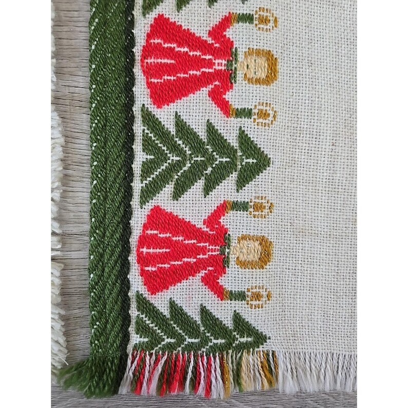 3 Vintage Scandinavian Christmas Runner Red Lucia Girls Trees Nordic ...