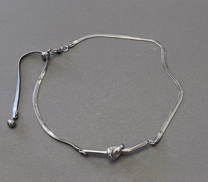 Minimal Knot Choker | Modern Sculptural Silver Necklace - Etsy