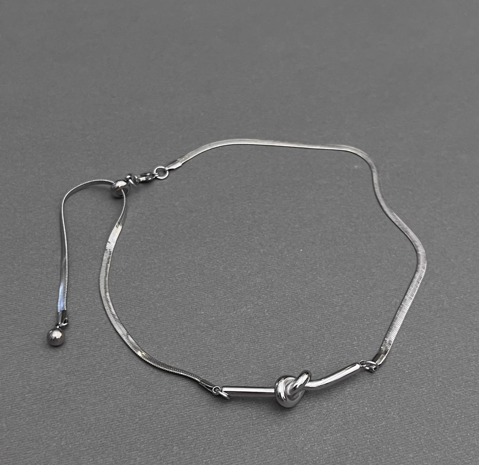 Minimal Knot Choker | Modern Sculptural Silver Necklace - Etsy