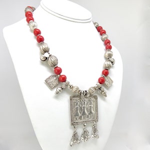 Exquisitely Handcrafted Antique Indian Silver Amulet, Vintage Tibetan ...