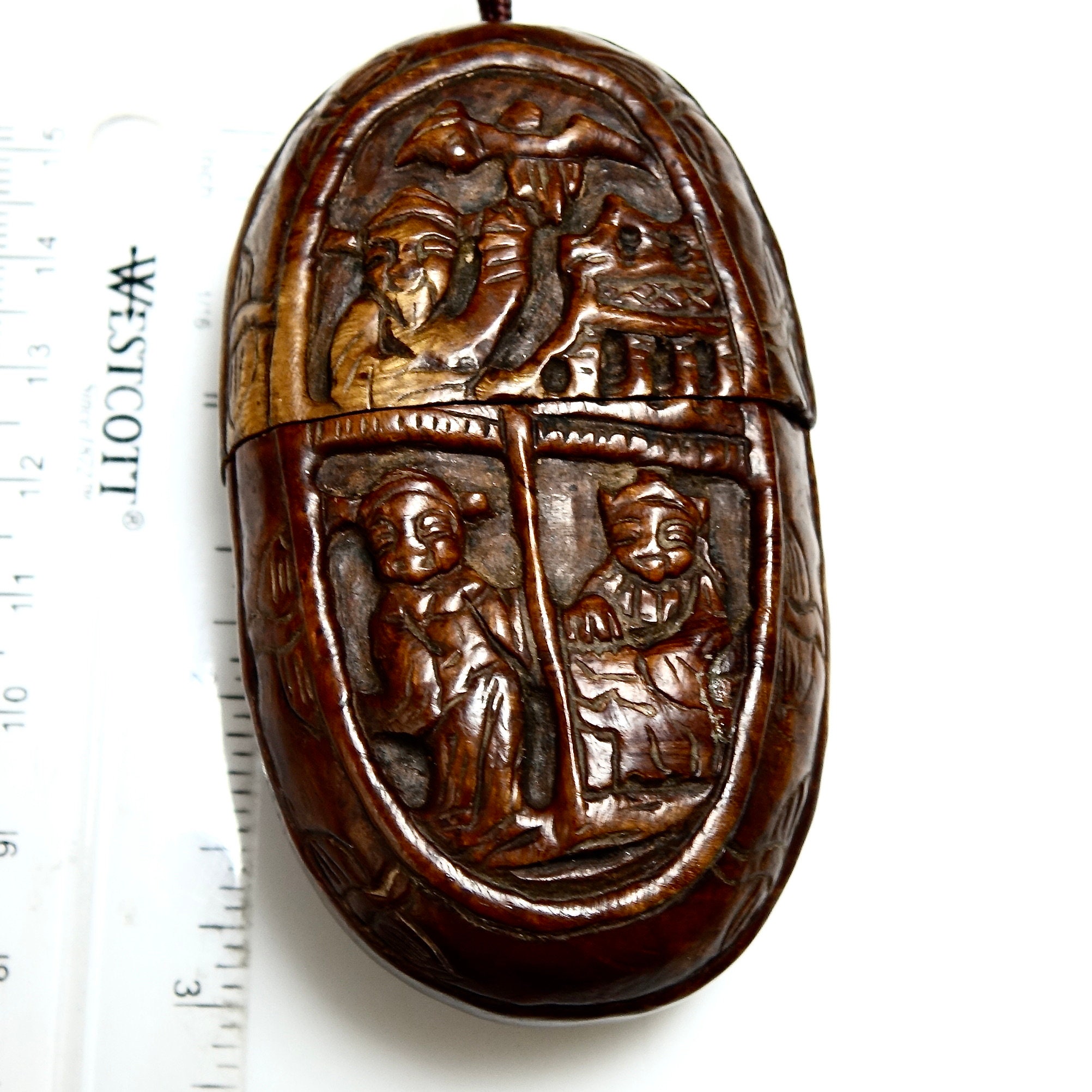 Vintage Chinese Carved Wood Inro Box - Cvc845 - Etsy